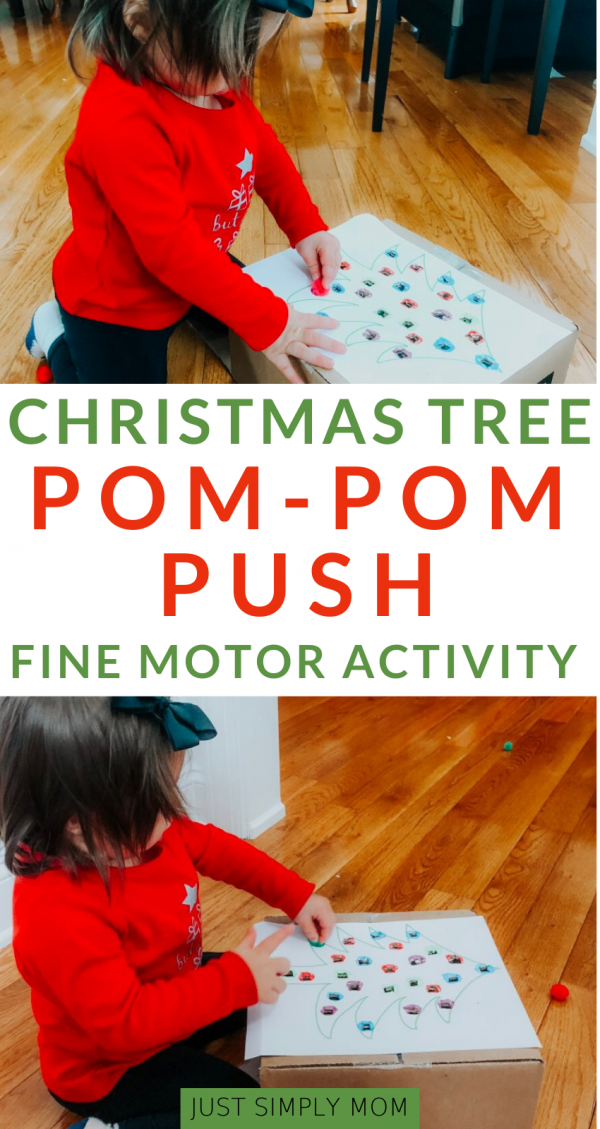 Christmas Pompom Push Activity - Just Simply Mom