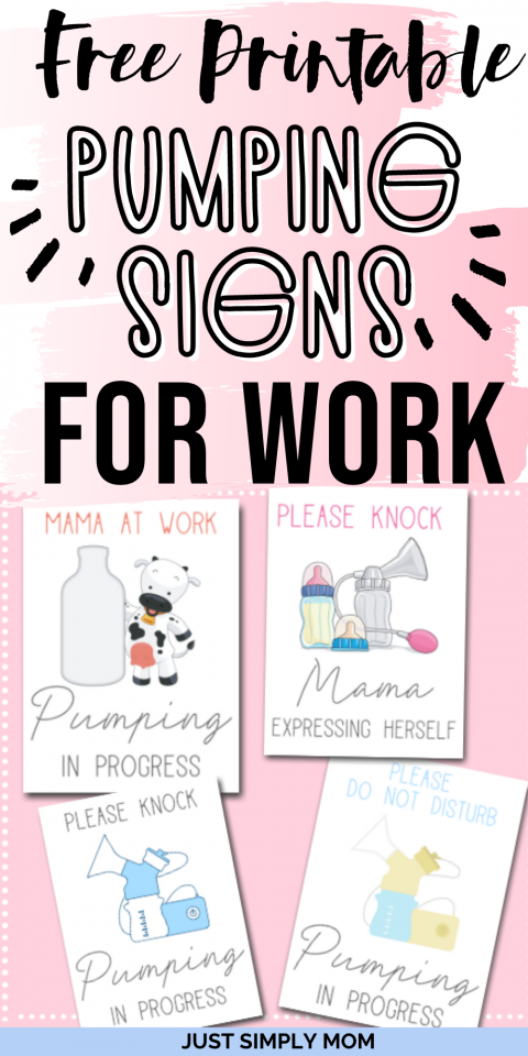 Free Printable Pumping Signs for Work - Just Simply Mom