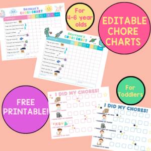 Free Printable and Editable Chore Charts for 5 - 6 Year Olds - Just ...