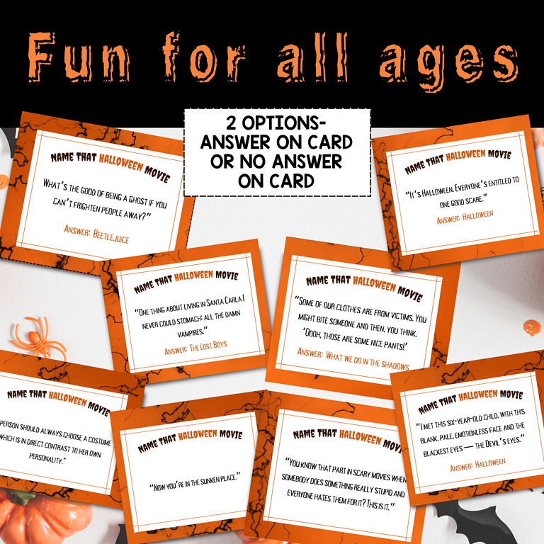 Free Printable Halloween Movie Quote Game for Adults and Kids - Just ...