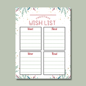 Free Printable Christmas Lists for Kids and Gift Shopping - Just Simply Mom