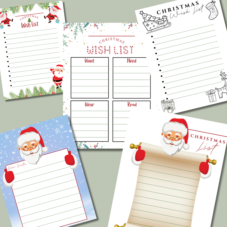 Free Printable Christmas Lists for Kids and Gift Shopping - Just Simply Mom